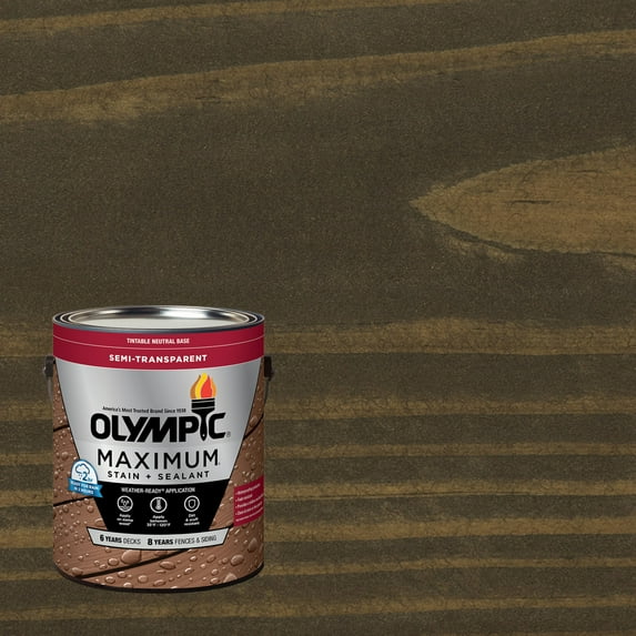 Olympic Maximum 1 Gallon ST-2007 Cinder Semi-Transparent Exterior Stain ...
