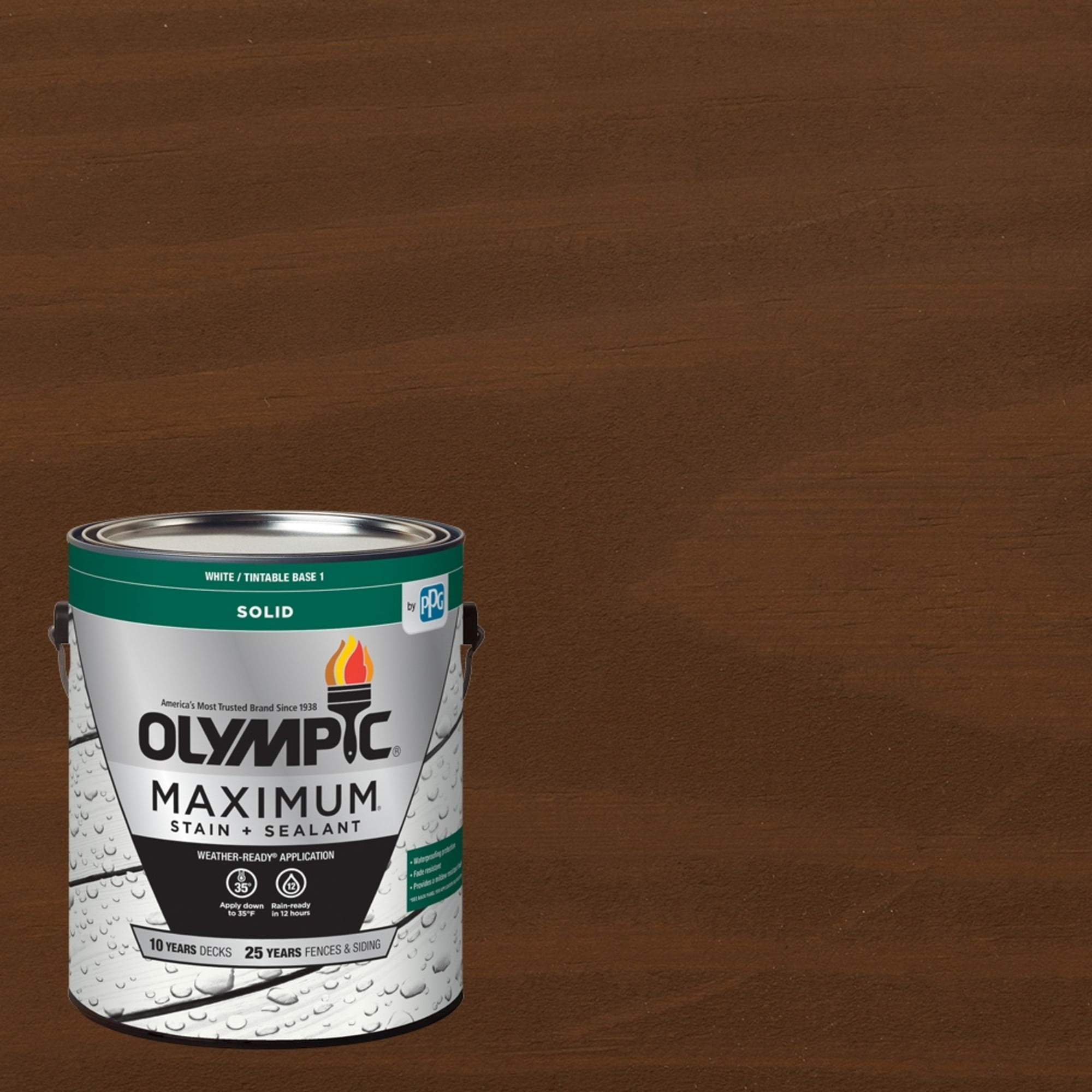 Olympic Maximum 1 GallonSC-1016 Chestnut Brown Solid Color Exterior ...