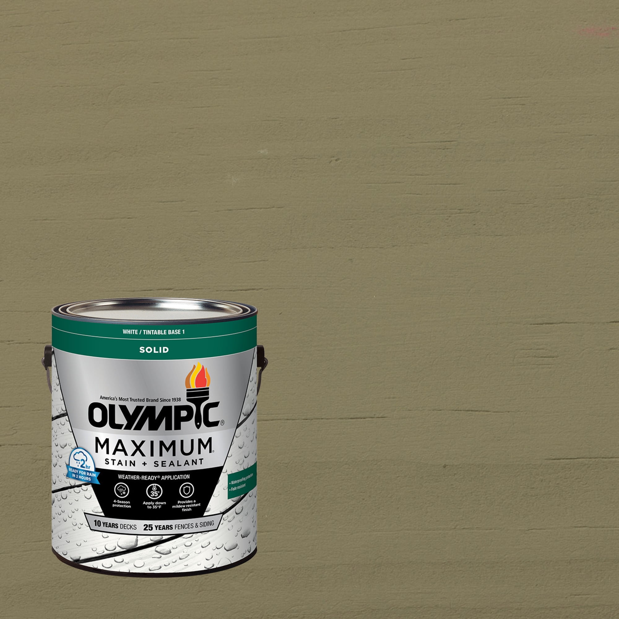 Olympic Maximum 1 GallonSC-1024 Dark Ash Solid Color Exterior Stain and ...