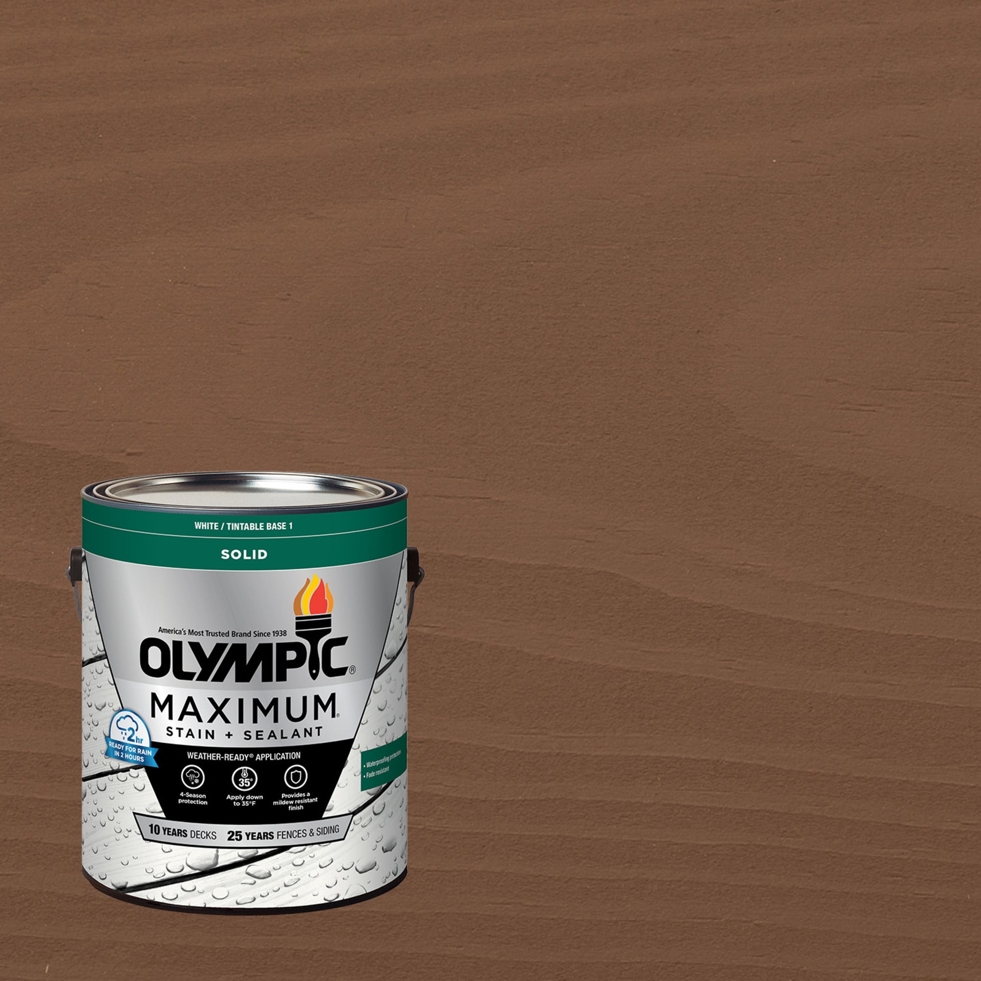 Olympic Maximum 1 GallonSC-1089 Woodchuck Solid Color Exterior Stain ...
