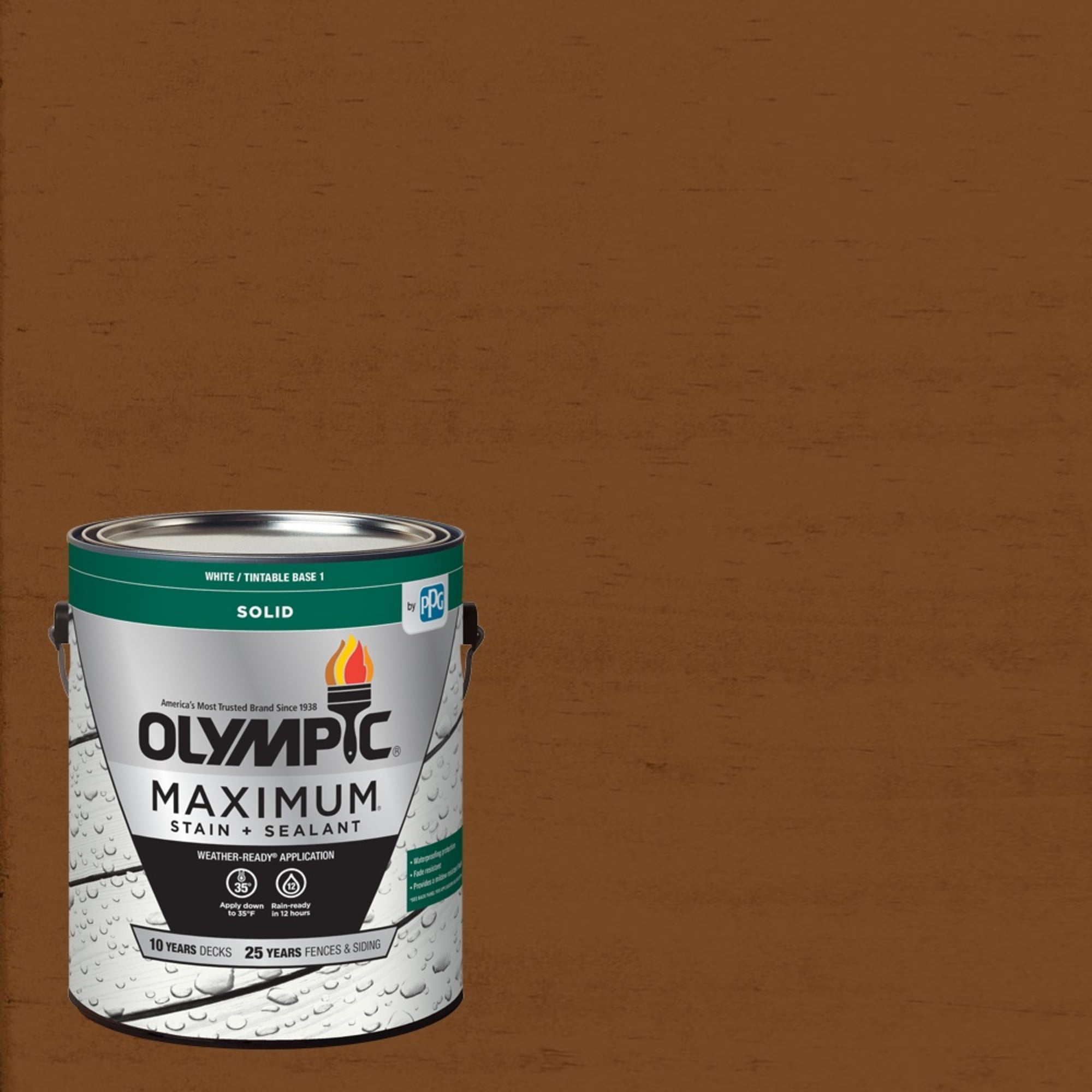Olympic Maximum 1 Gallon SC-1014 Cedar Solid Color Exterior Stain and ...