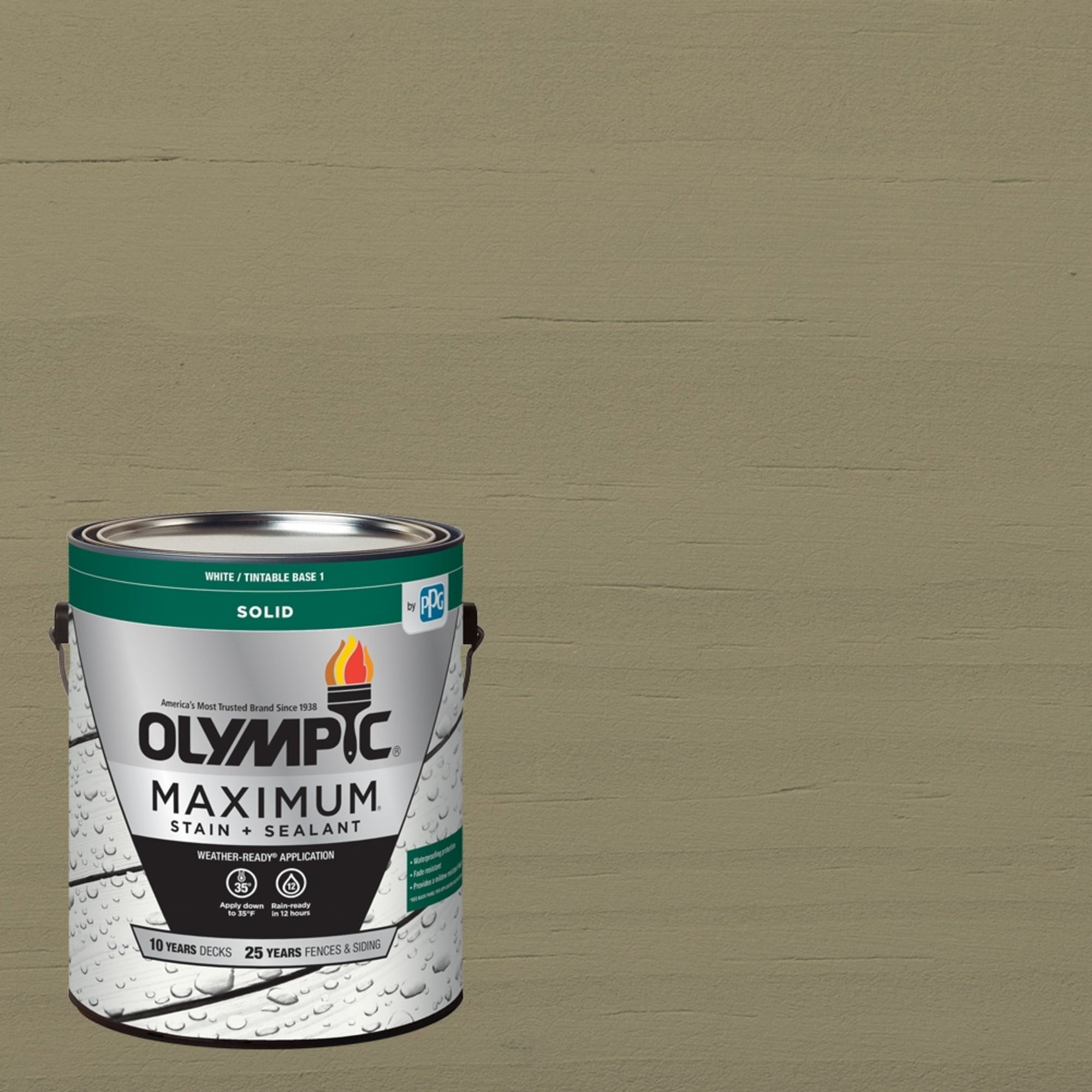 Olympic Maximum 1 Gallon Monterey Gray Solid Color Exterior Stain and ...