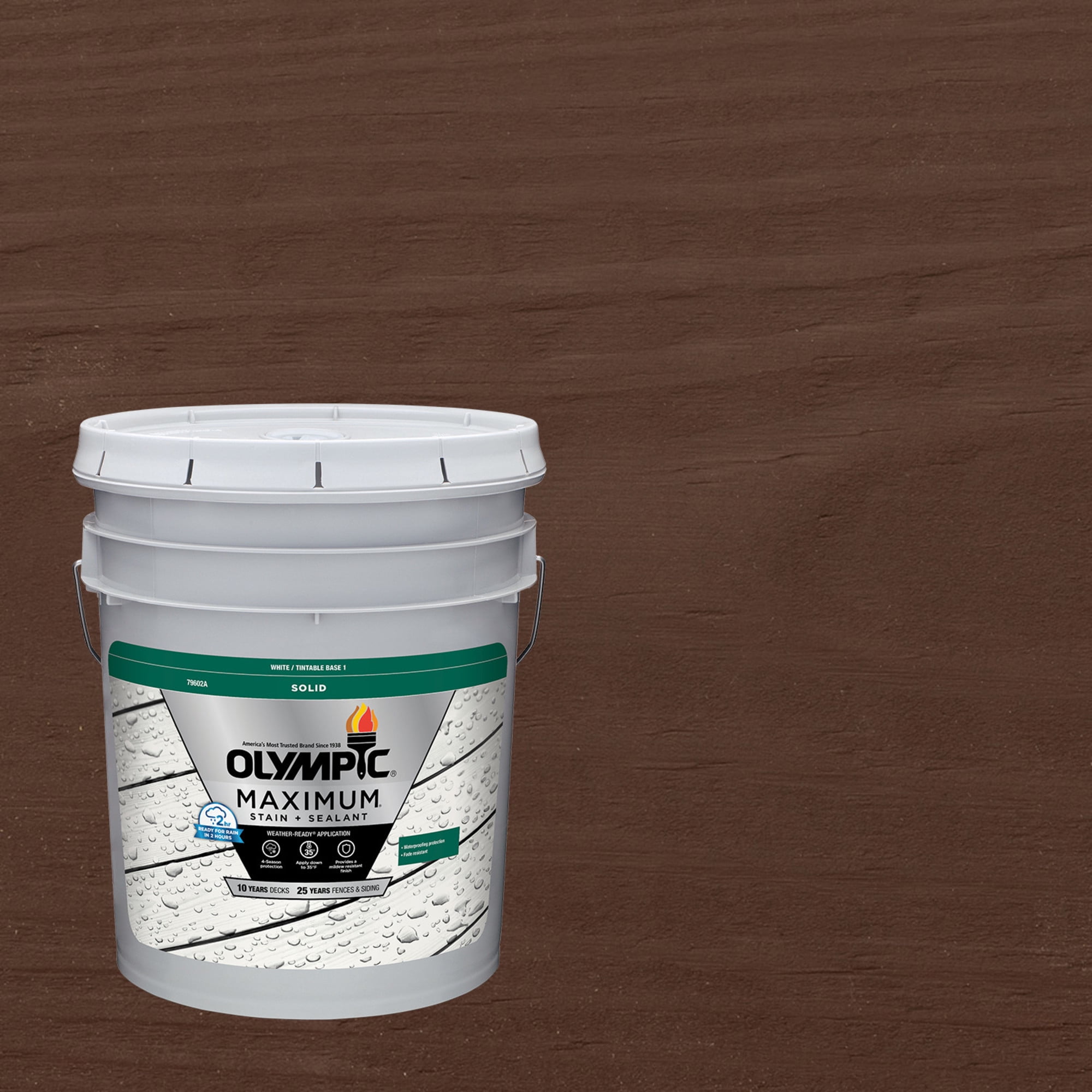 Olympic Maximum 5 Gallons SC-1044 Mahogany Solid Color Exterior Stain ...