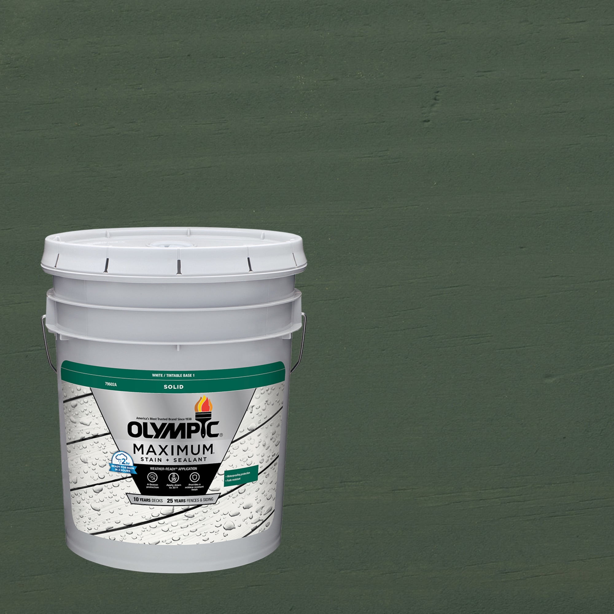 Olympic Maximum 5 Gallons SC-1068 Rocky Gray Solid Color Exterior Stain ...