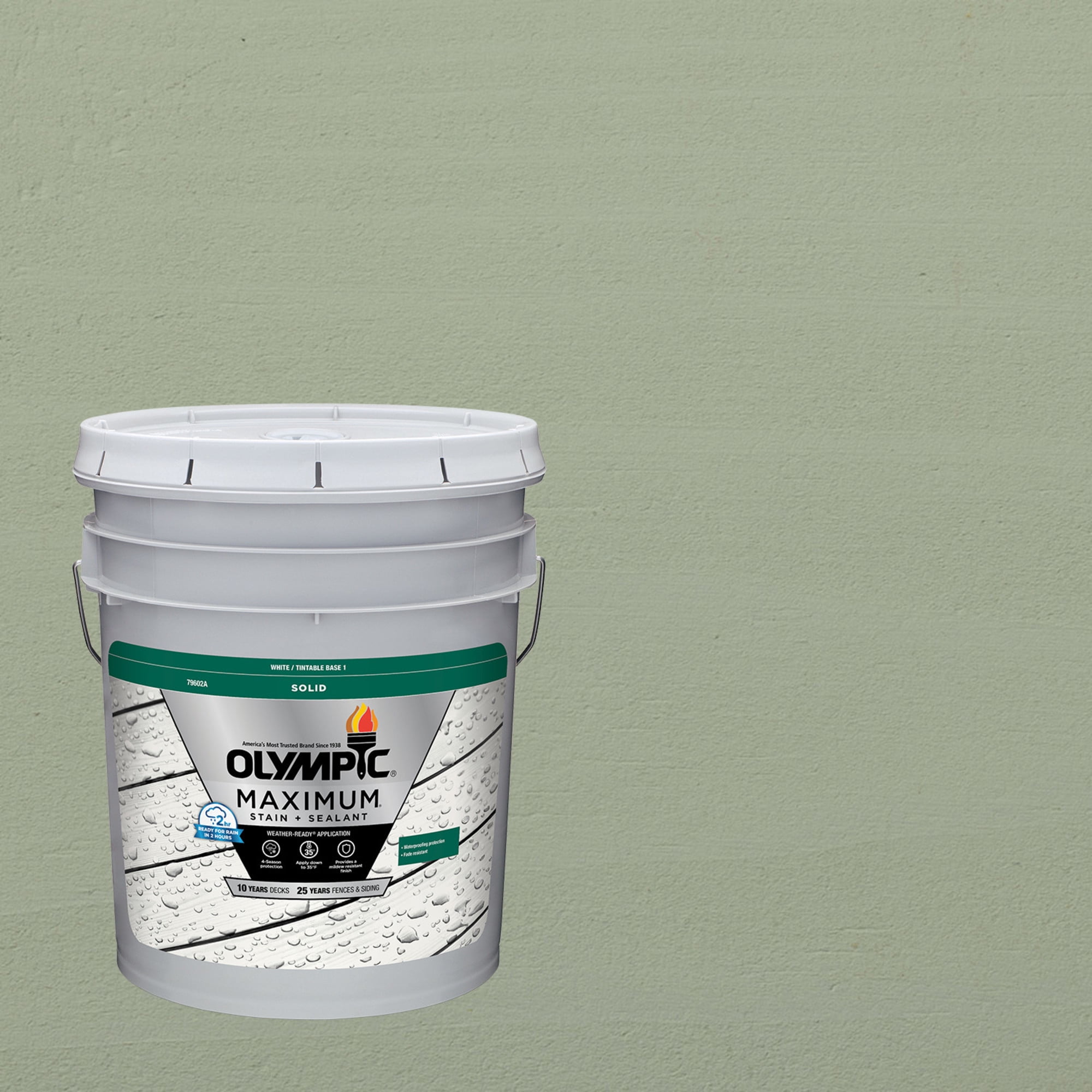 Olympic Maximum 5 Gallons SC-1076 Silver Lining Solid Color Exterior Stain and Sealer in One ...