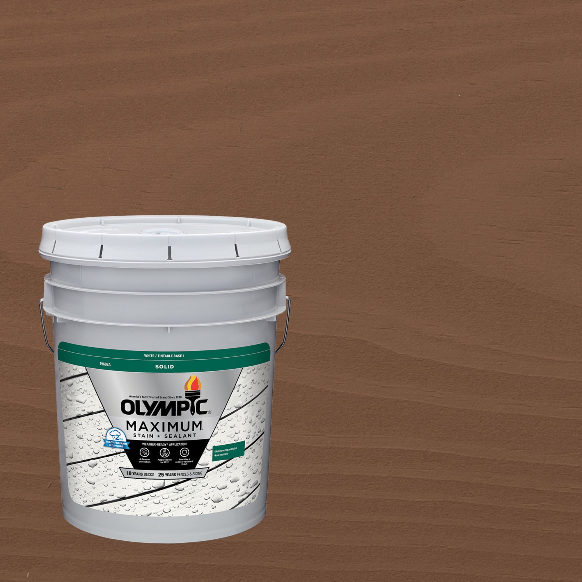 Olympic Maximum 5 Gallons SC-1089 Woodchuck Solid Color Exterior Stain ...