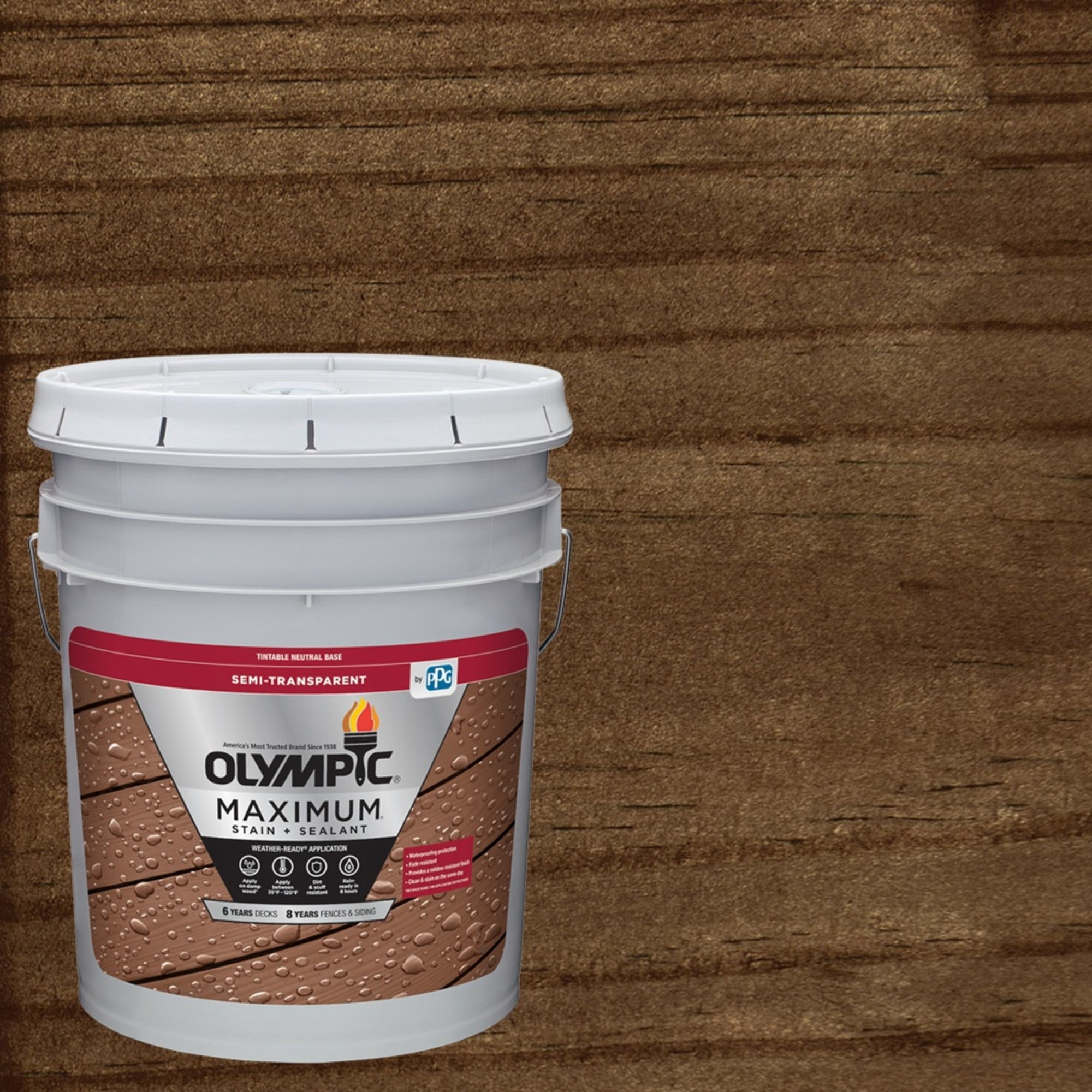 Free Shipping! Olympic Maximum 5 Gallons Black Walnut Semi-Transparent ...