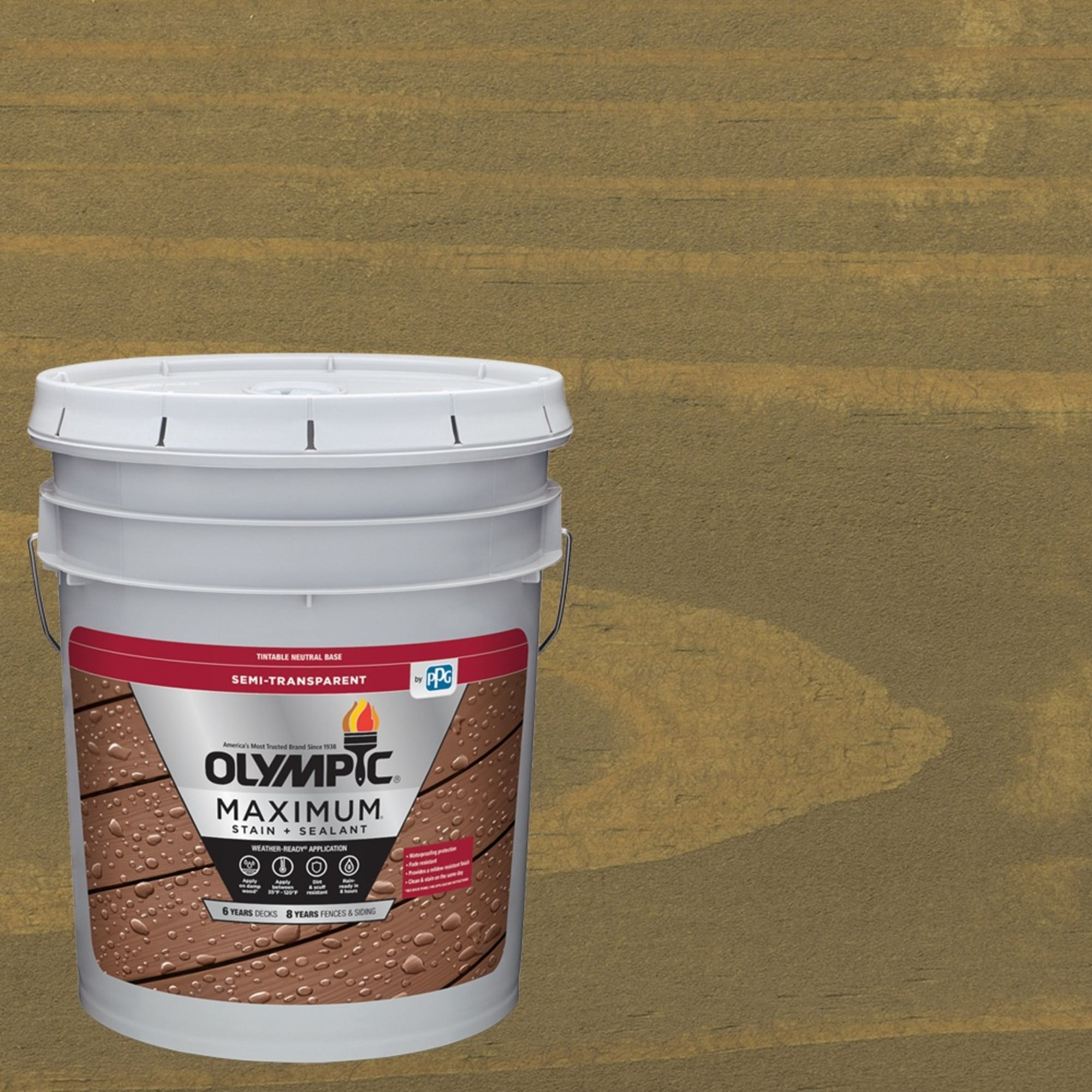 Olympic Maximum 5 Gallons ST-2025 Storm Gray Semi-Transparent Exterior ...