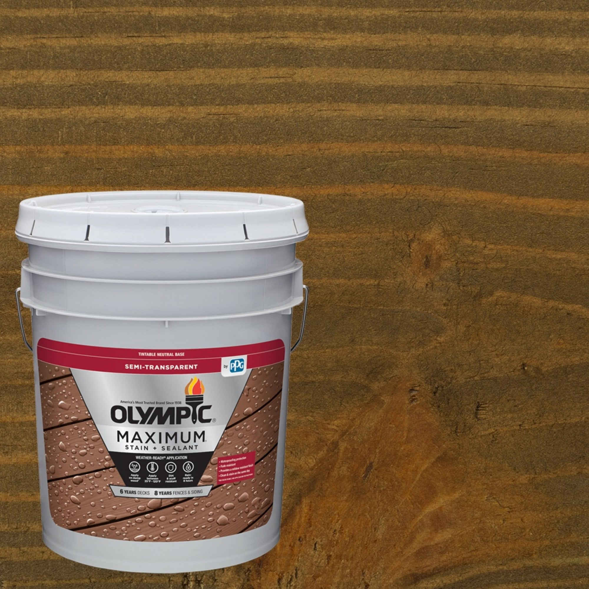 Olympic Maximum 5 Gallons ST-2008 Coffee Semi-Transparent Exterior ...