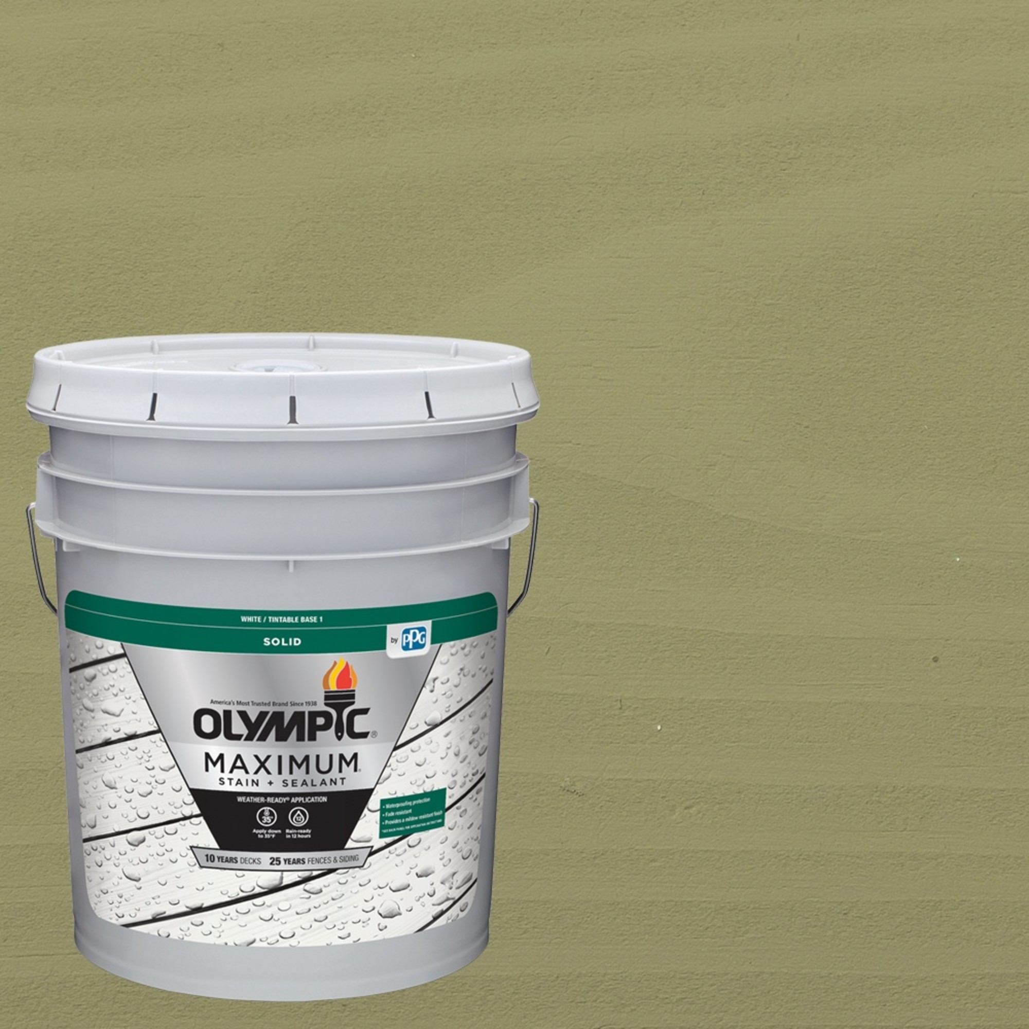 Olympic Maximum 5 GallonsSC-1043 Gray Jade Solid Color Exterior Stain ...