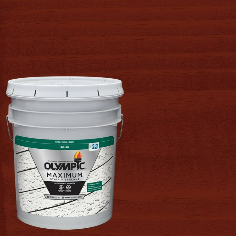 Olympic Exterior Stain Colors Olympic Maximum 5 Gal. Navajo Red Solid