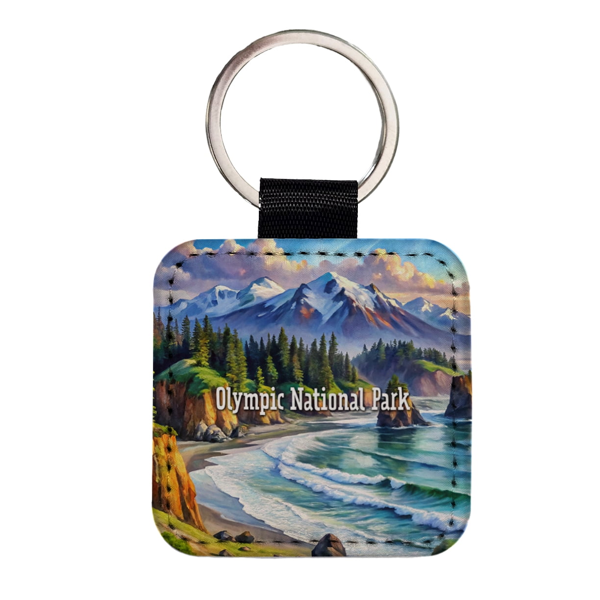 Olympic National Park Washington Faux Leather Square Keychain - Walmart.com
