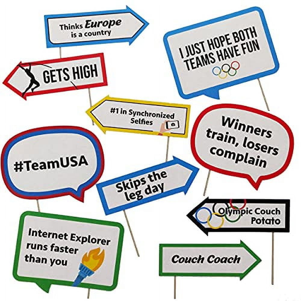 Olympic Photo Booth Props - Fun Sports Themed Party Decorations - 10 ...