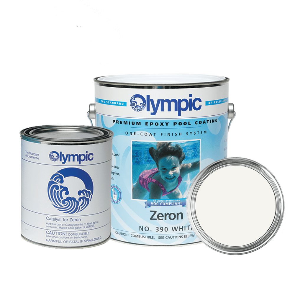 Olympic Pool Paint - Zeron - White - 1 Gallon - two-part epoxy swimming ...