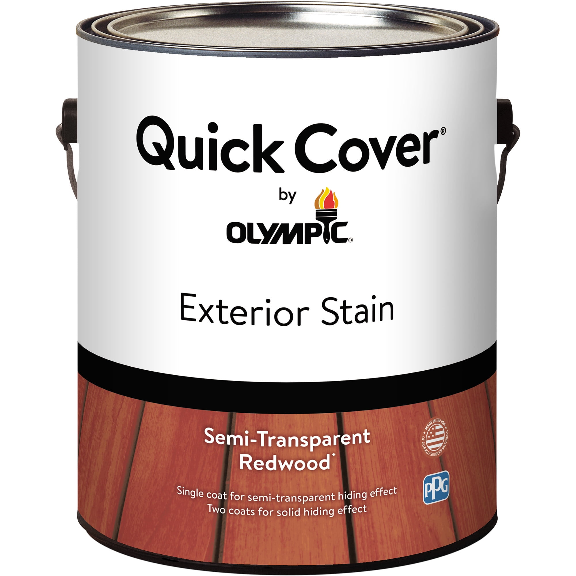 Olympic Quick Cover 1 Gallon Redwood Semi-Transparent Interior/Exterior ...