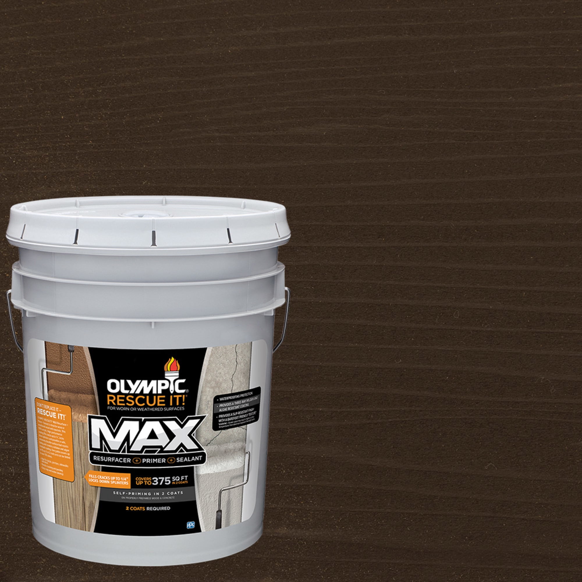 Olympic Rescue It 5 Gallons SC-1058 Oxford Brown Solid Exterior Deck ...