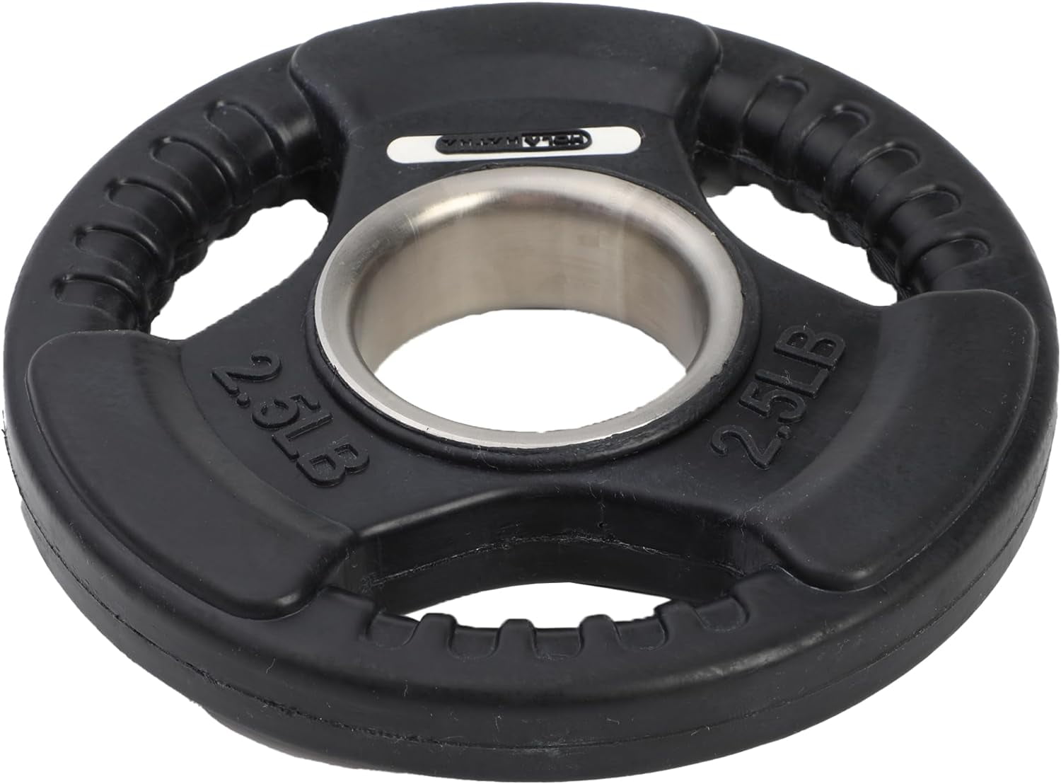Olympic Rubber Coated Solid Cast Iron Weight Plate with Tri Grip Handle ...