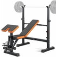 Olympic Weight Bench Set with Squat Rack Adjustable Bench Press with ...