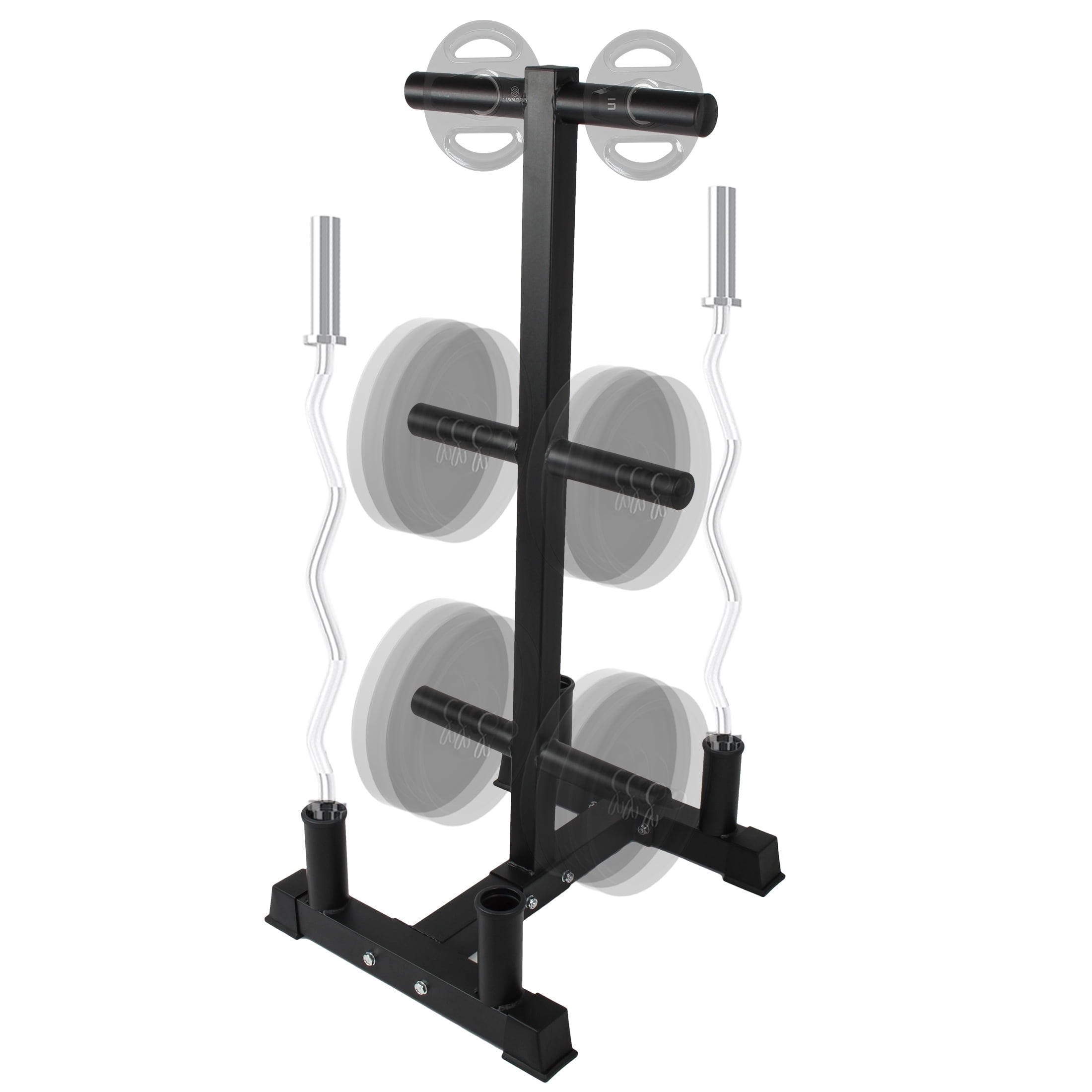Olympic Weight Plate Rack for Bumper Plate Storage, w/Barbell Holders ...