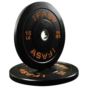 RitFit 45 lb Single Olympic Barbell Weight Plates, 2 inch Rubber Weight ...