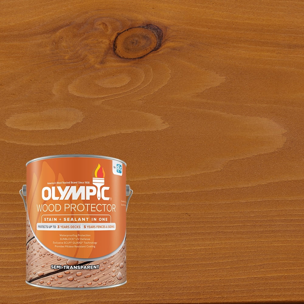 Olympic Wood Protector Exterior Semi Transparent Wood Stain, Cedar, 1 ...