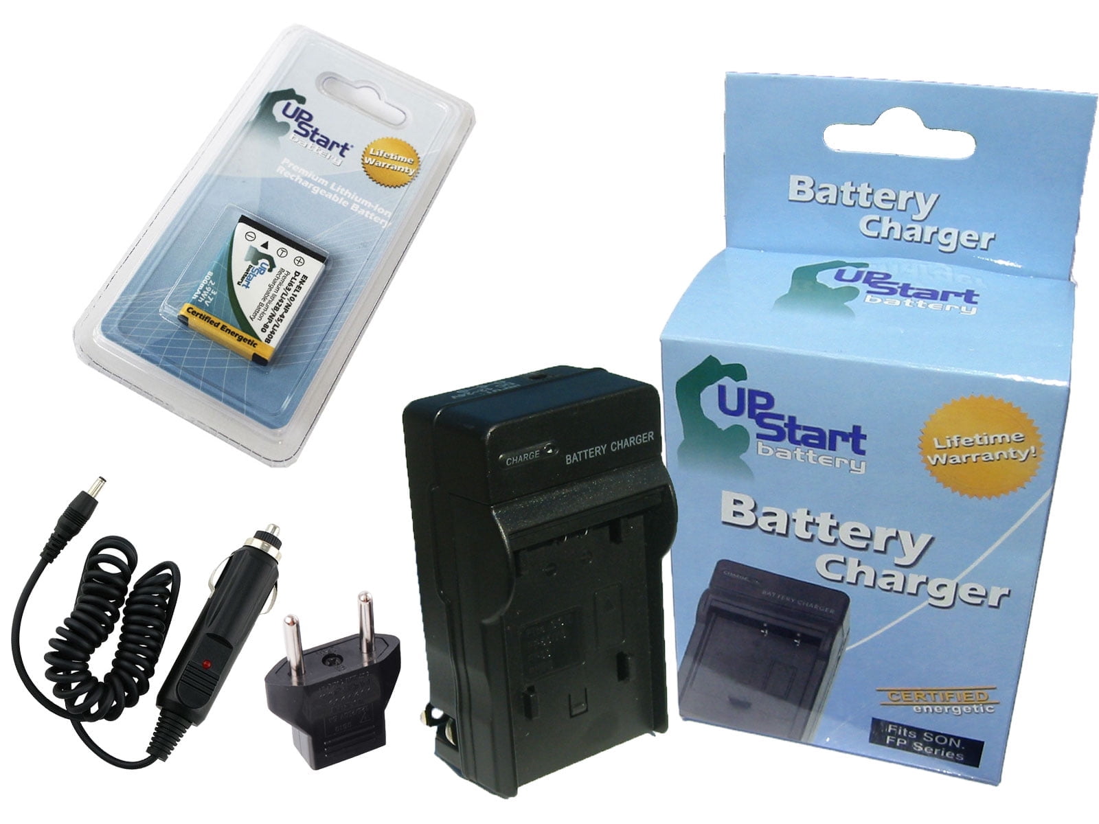 Olympus FE-3000 Battery and Charger with Car Plug and EU Adapter ...