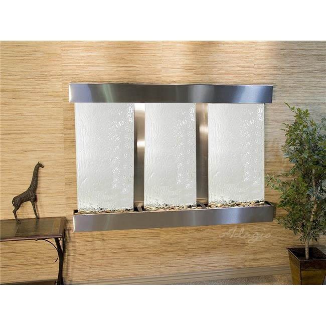 Olympus Falls-Square-Stainless Steel-Silver Mirror Wall Fountain ...