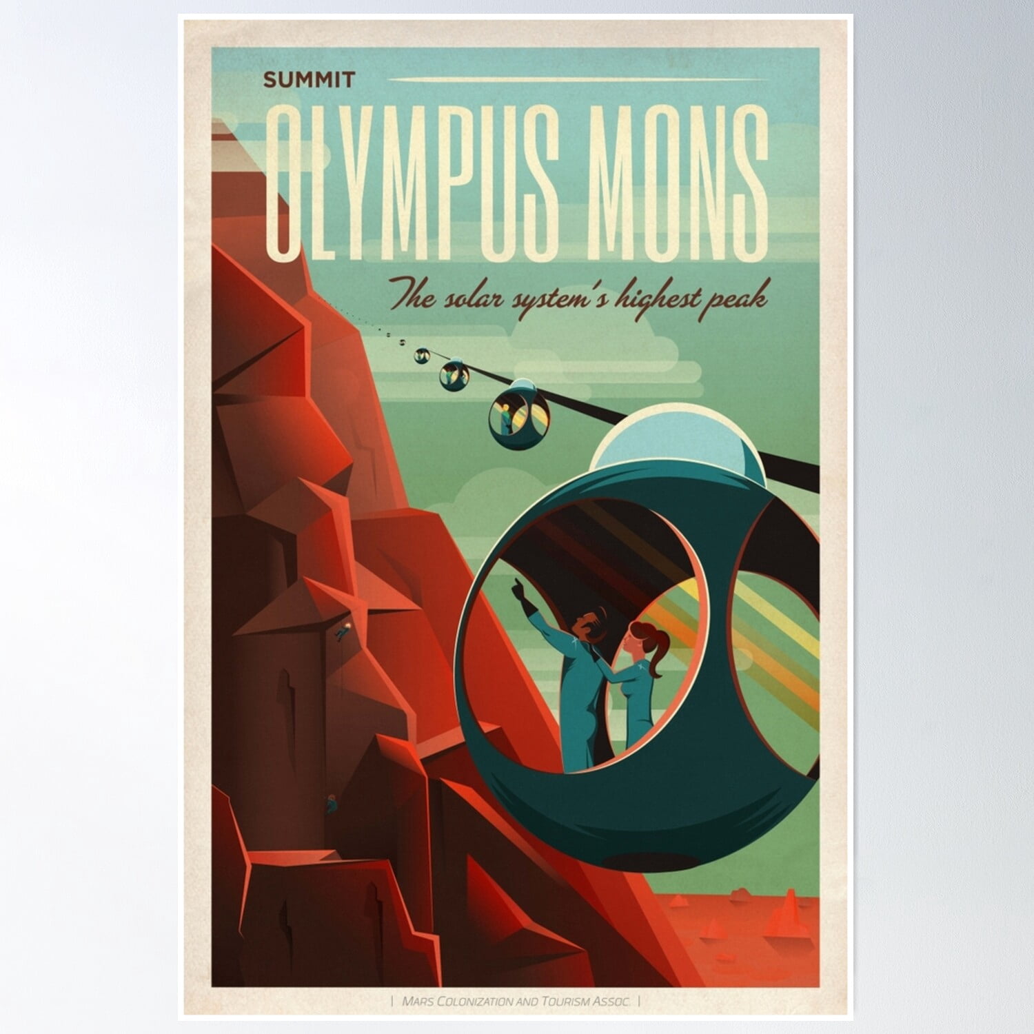 Olympus Mons Mars Cosmos Space Poster Poster Wall Art, Modern Wall ...