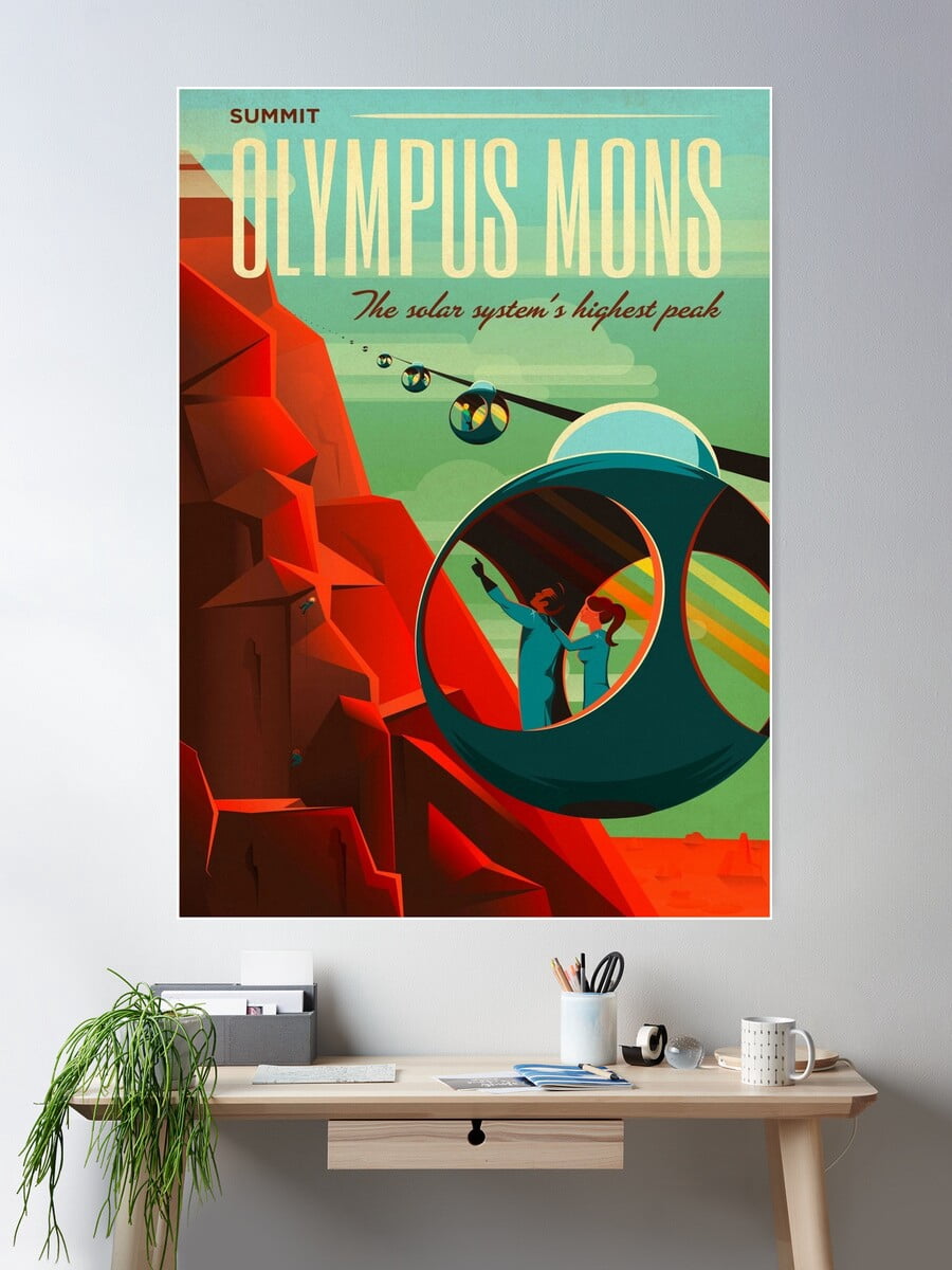 Olympus Mons - Space Travel Poster Wall Art, Modern Wall Decor For ...