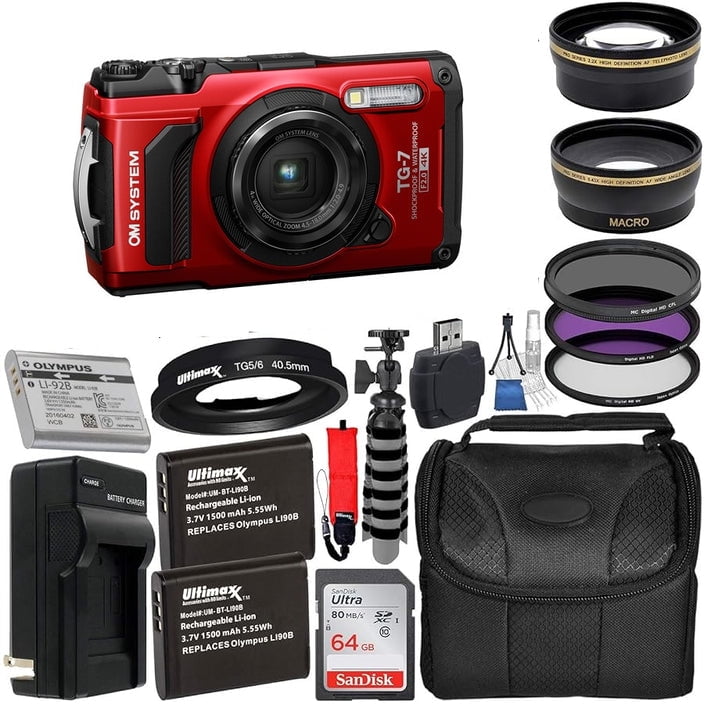 Olympus OM SYSTEM Tough TG-7 Digital Camera Deluxe Bundle - Walmart.com