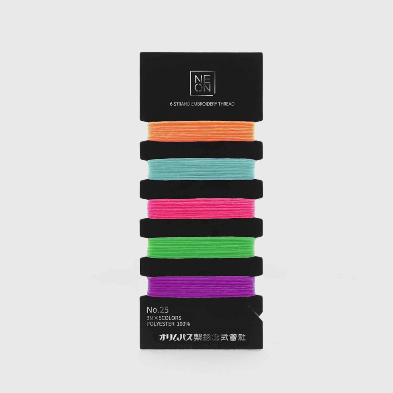 Olympus Polyester No. 25 Embroidery Floss 5-Color Assorted Pop Set Neon ...