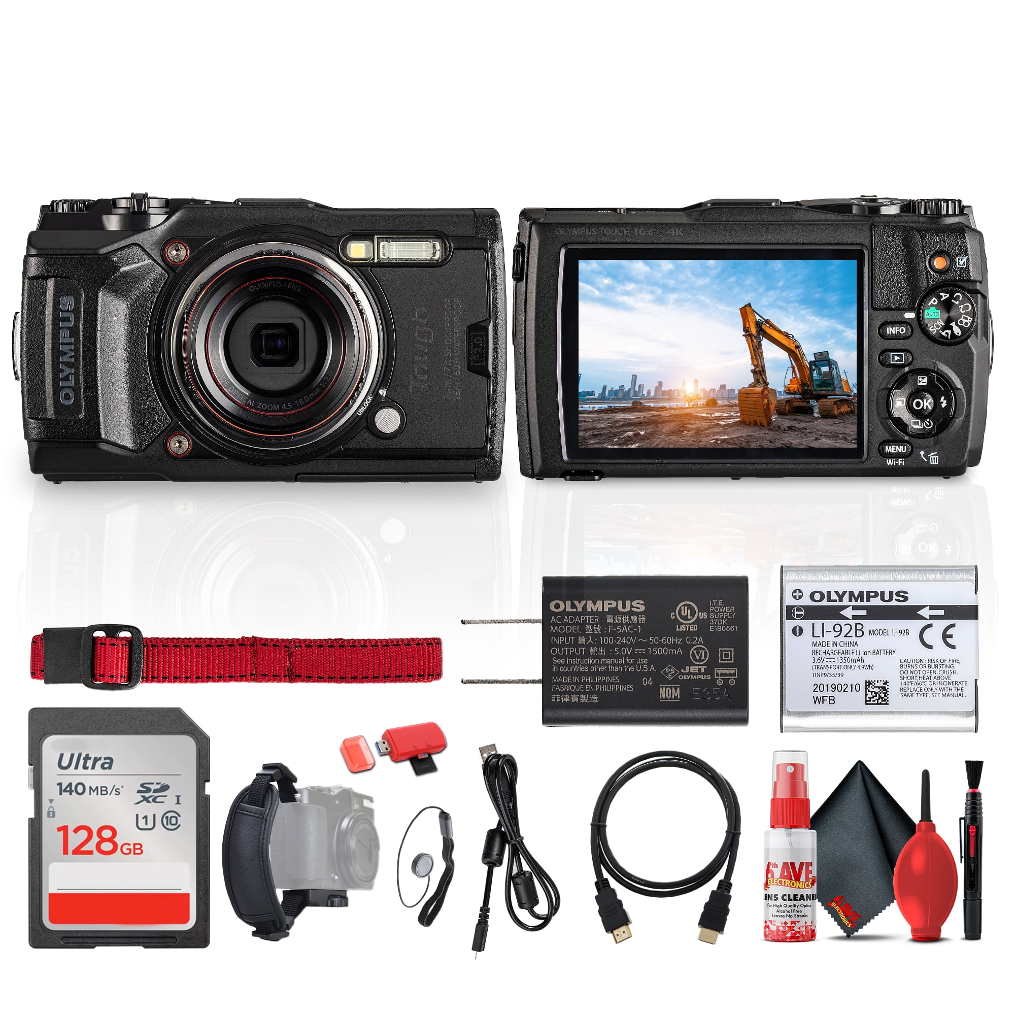 Olympus Tough TG-6 Digital Camera (Black) (V104210BU000) Bundle ...