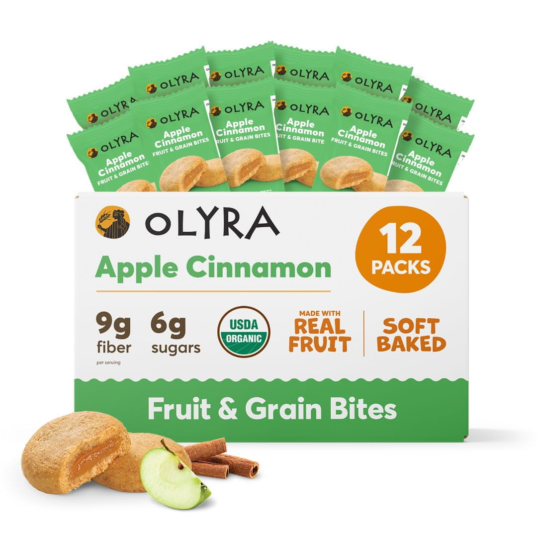 Olyra Apple & Cinnamon BCF26 Breakfast Bars, Prebiotic High Organic ...