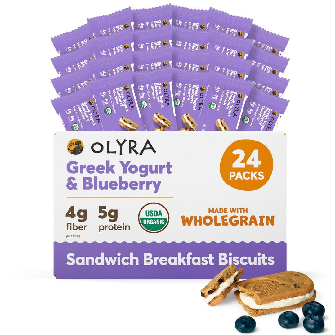 Olyra Greek Yogurt Blueberry IEF31 Sandwich Breakfast Biscuits, Healthy ...