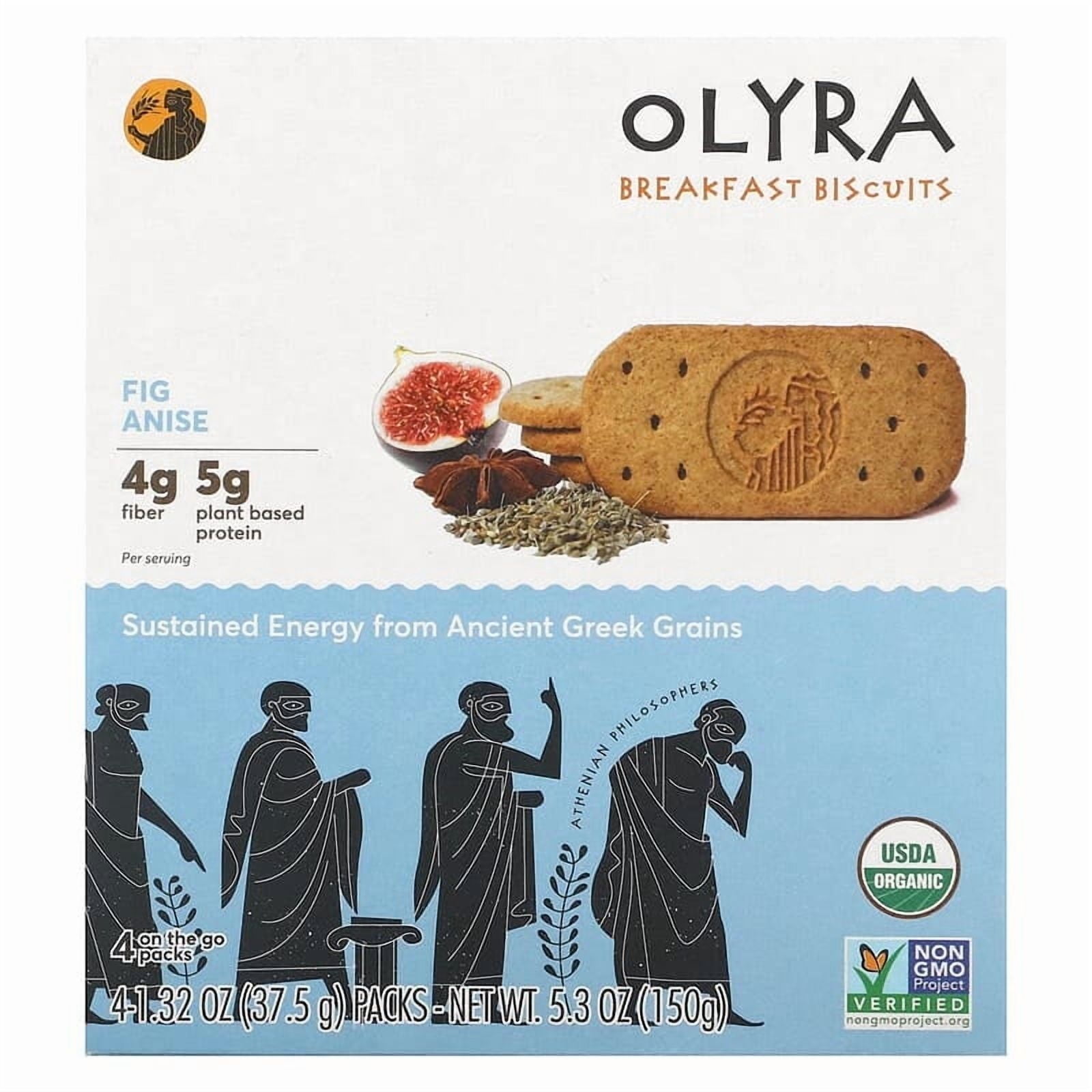 Olyra, Organic Breakfast Biscuits, Fig Anise, 4 Packs, 1.32 oz Pack of ...
