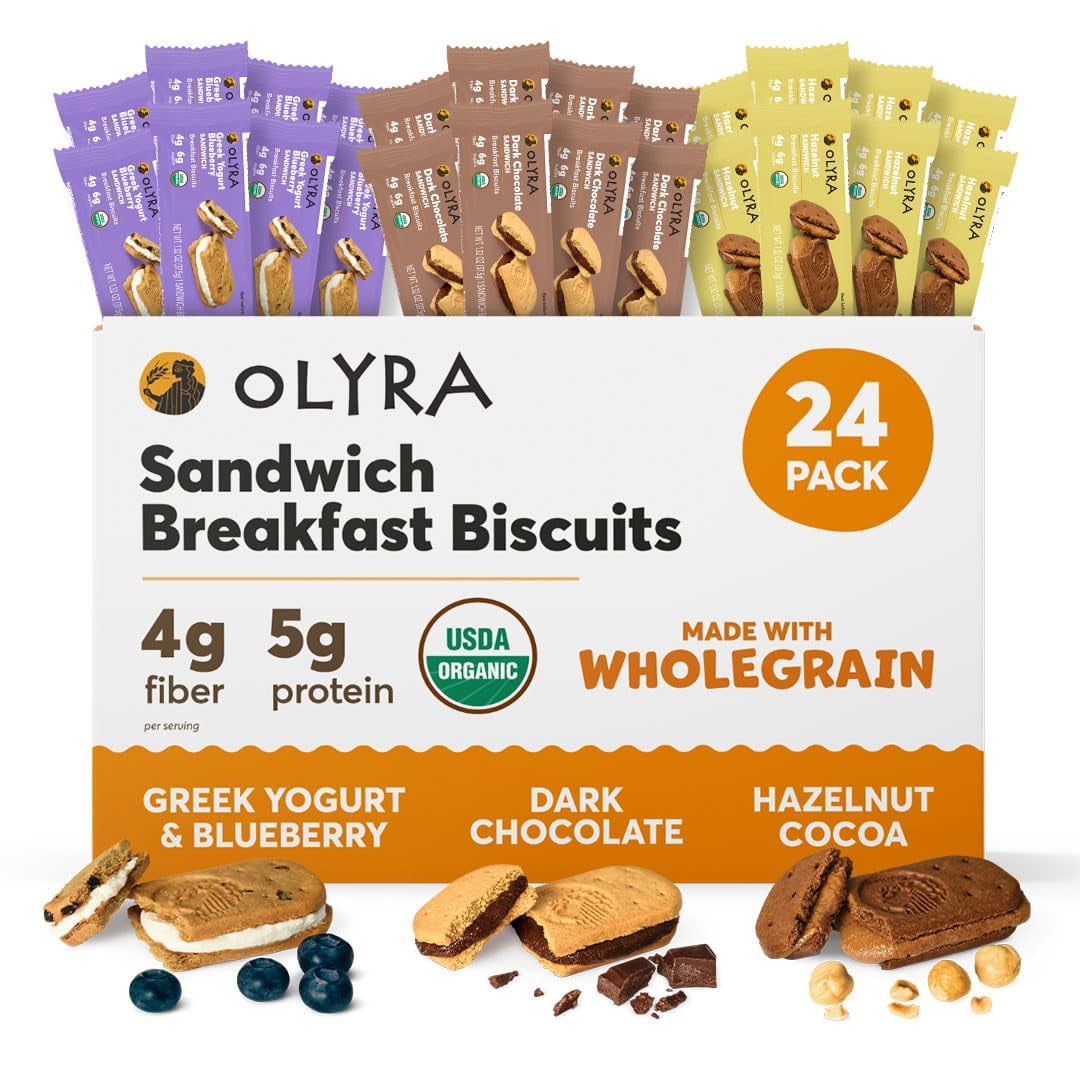 Olyra Variety Pack Sandwich KEF16 Breakfast Biscuits, Healthy Snacks for Adults and Kids, Low ...