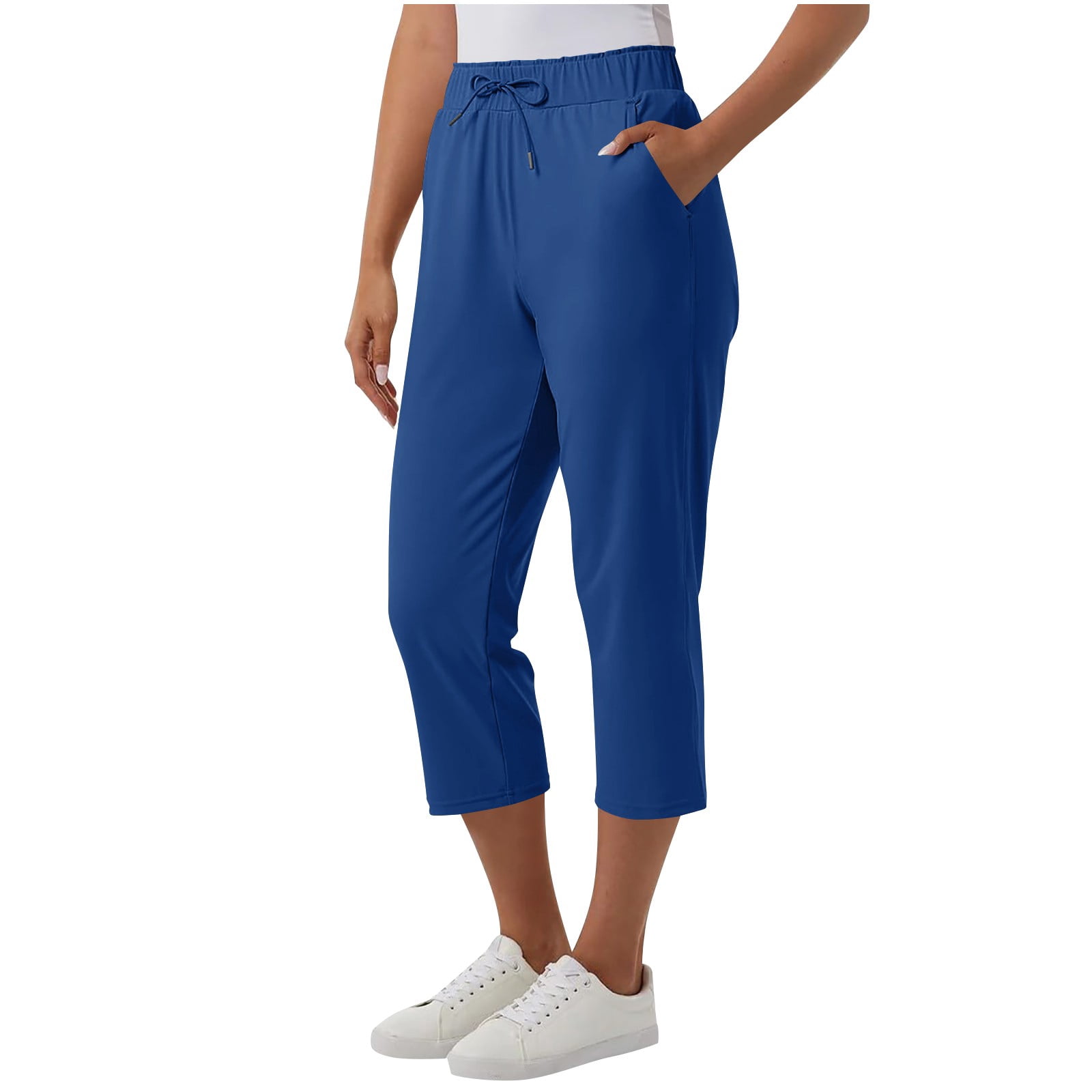 Olyvenn Casual Capris for Women 2025 Wide Leg Cropped Lounge Trousers ...