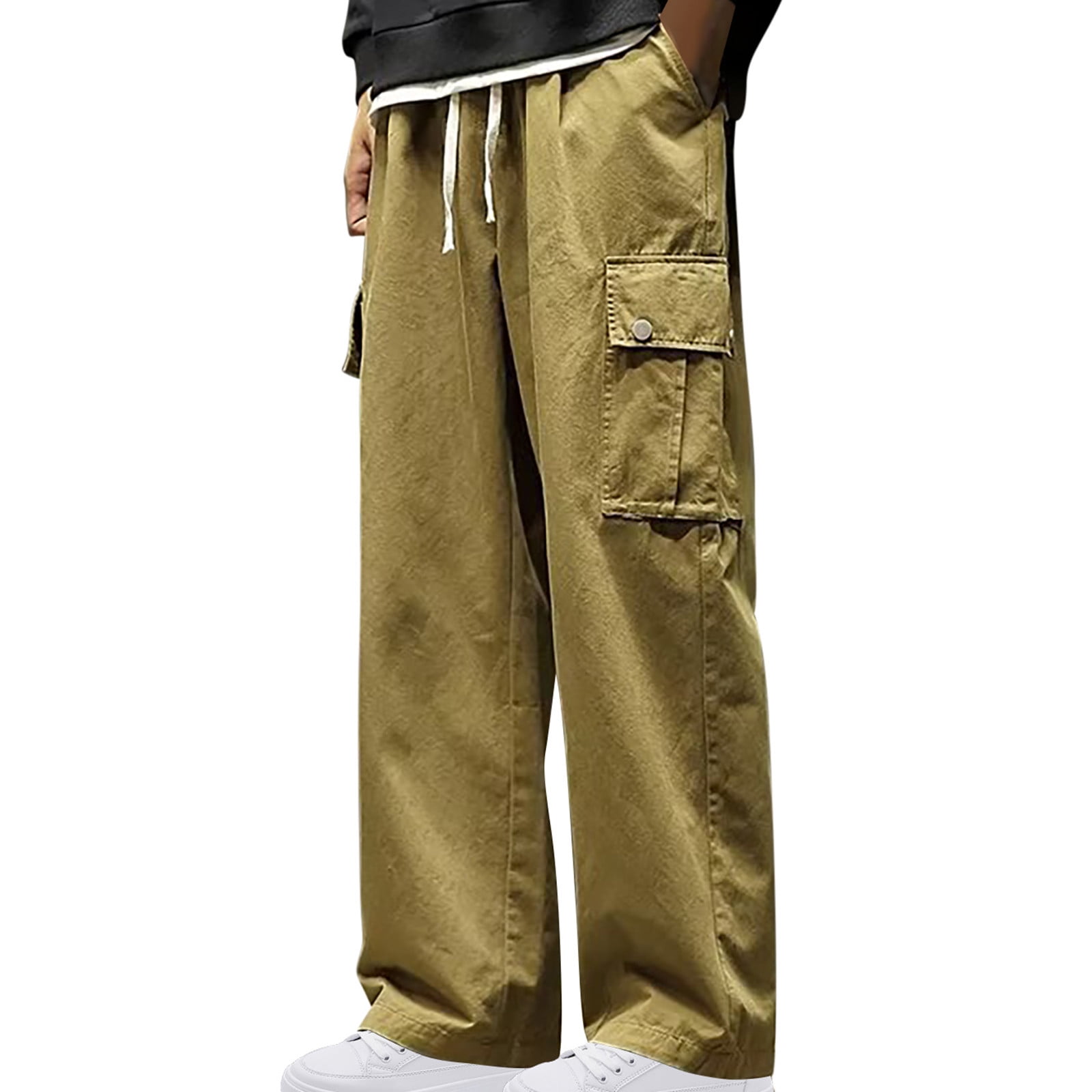 Olyvenn Stylish Men's Straight Leg Baggy Fit Skateboard Hip Hop Long ...