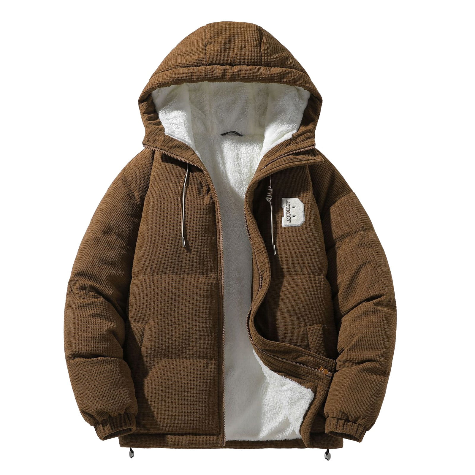 Olyvenn Puffer Coats for Men Winter Warm Thicken Long Sleeve Zipper Up ...