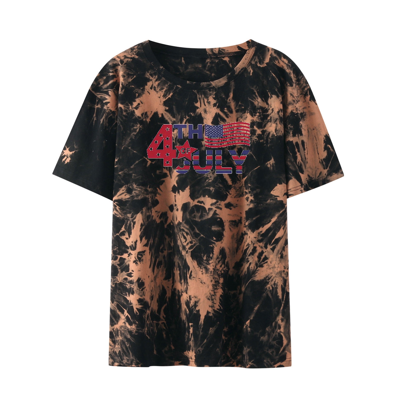 Olyvenn Reduced Fashion Ladies Blouse Tops Tie Dye Usa Flags Print