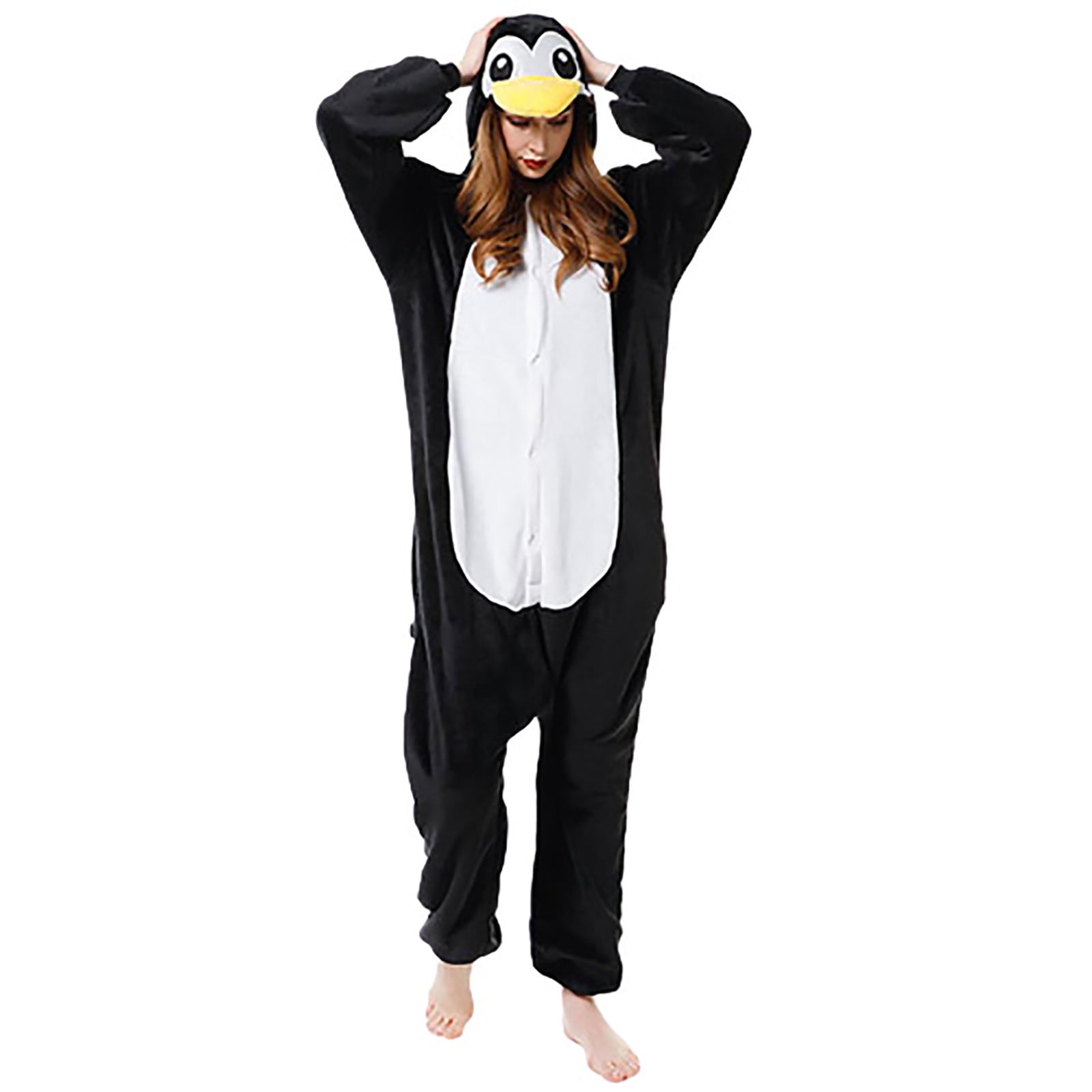 Olyvenn Reduced Fashion Ladies One-Piece Jumpsuit Penguin Onesie Ear ...