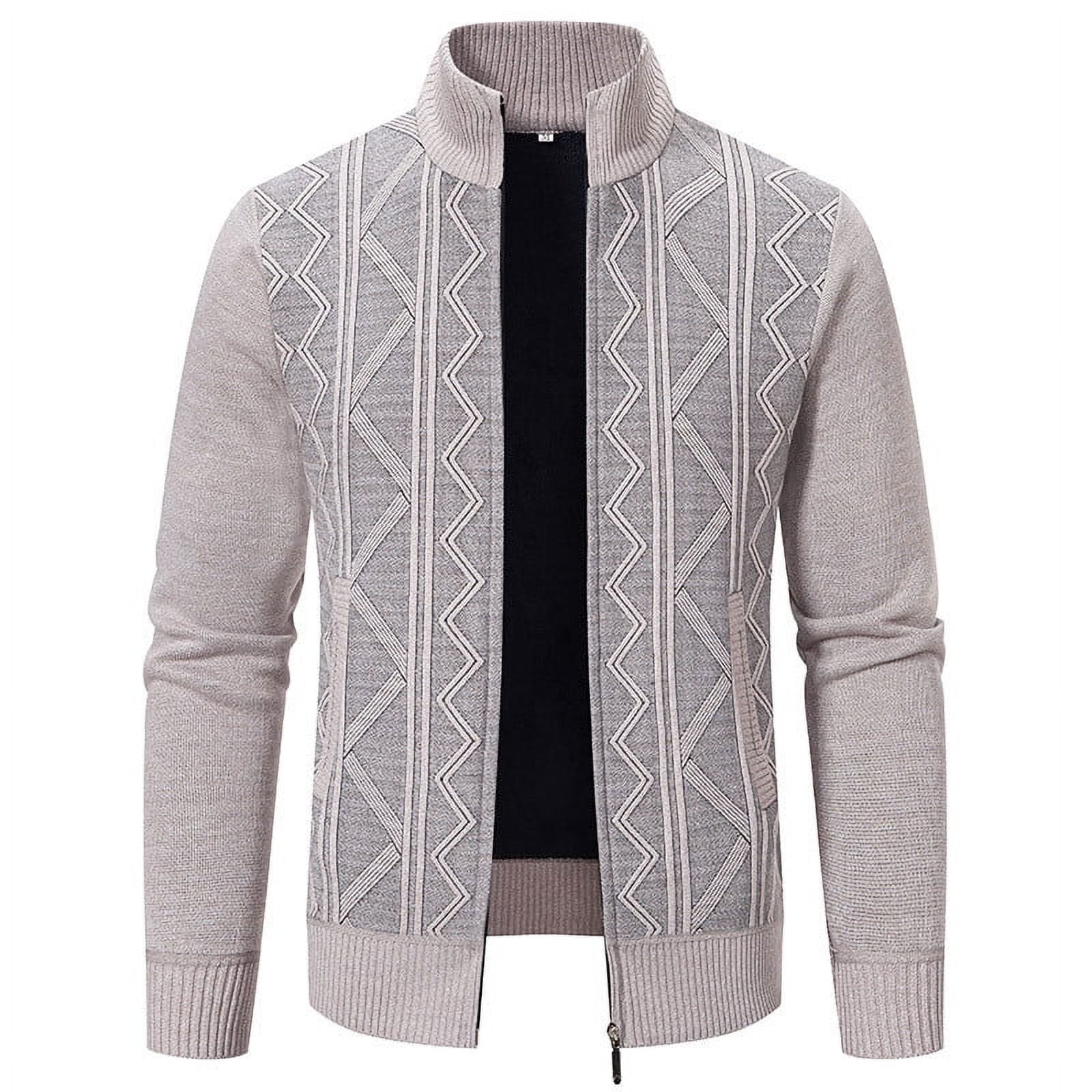 Olyvenn Stylish Mens Decent Full Zip Stand Collar Cardigans Business ...
