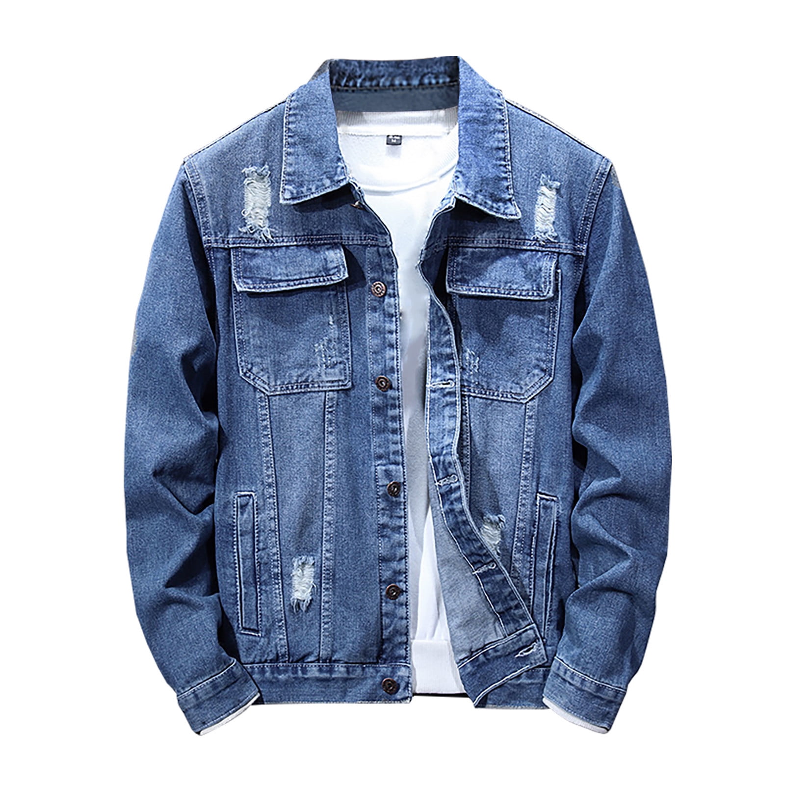 Olyvenn Turtle Neck Denim for Man Winter Fall Long Sleeve Western Basic ...