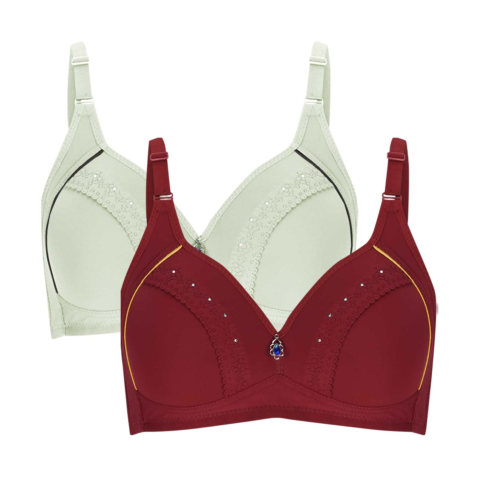 Olyvenn Women's Bras Floral Lace Push Up Bra Set Plus Size Full ...