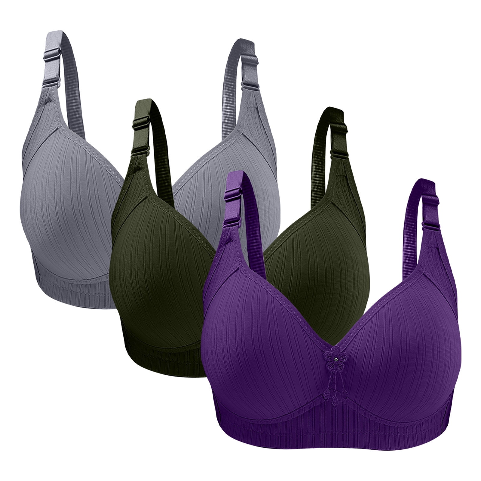 Olyvenn Women's Bras Plus Size Cotton Bras for Women Full Coverage ...
