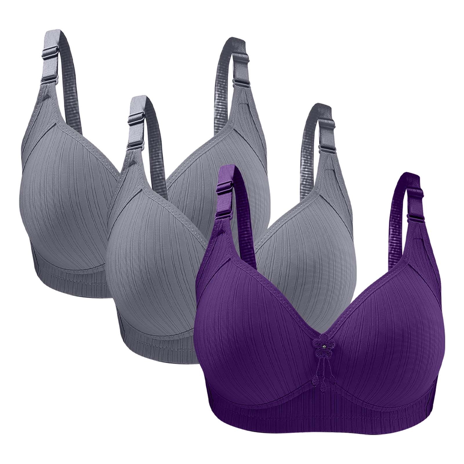 Olyvenn Women's Plus Size Bras 3 Pack Lightly Padded Wirefree Bras Full ...