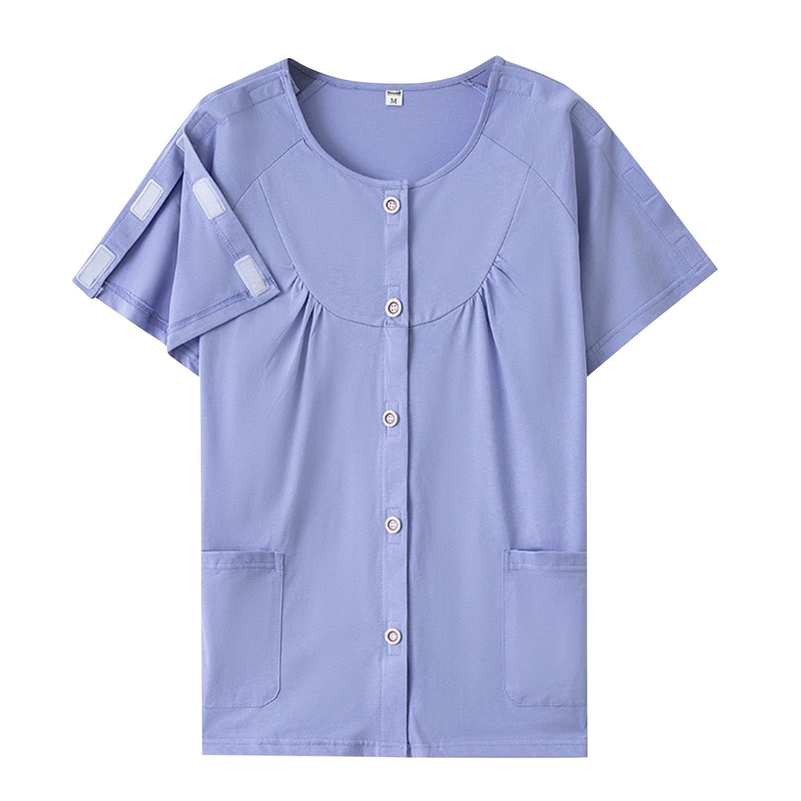 Olyvenn Women's Post Shoulder Surgery Recovery Shirts Short Sleeve Tear ...