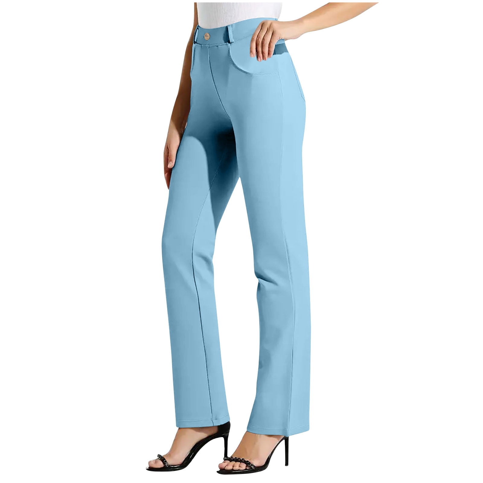 Olyvenn Women's Yoga Dress Pants Bootcut Work Slacks Stretch Office ...