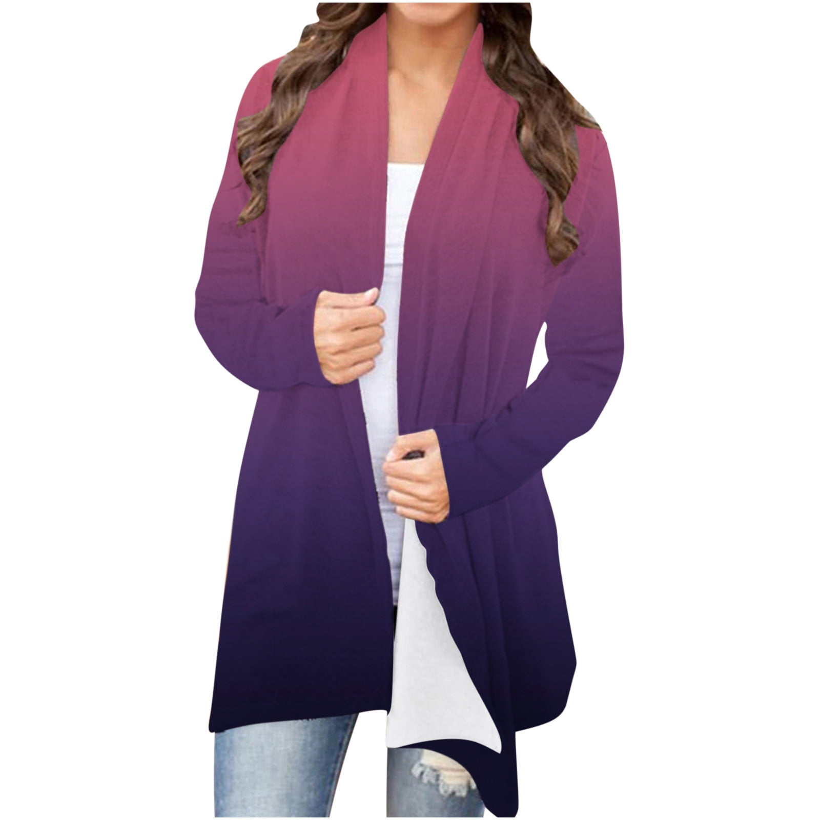 Olyvenn Womens Cardigan Wedding Blazer Set Long Sleeve Jackets Gradian ...
