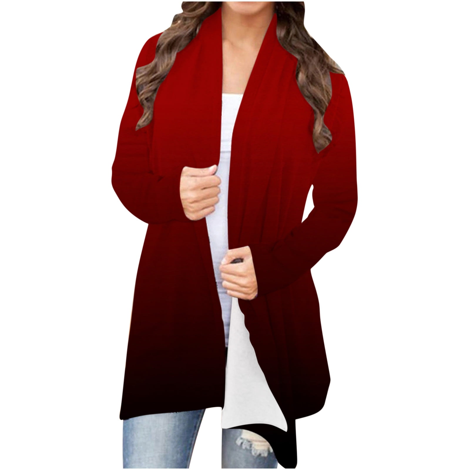 Olyvenn Womens Cardigan Wedding Blazer Set Long Sleeve Jackets Gradian ...